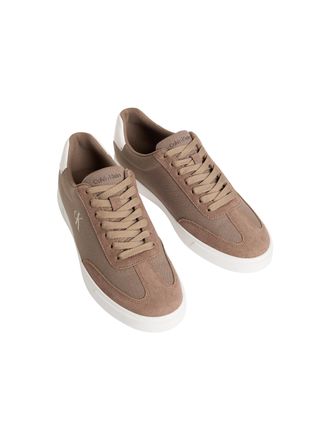 Calvin Klein Sneaker CALVIN KLEIN LOW PROF CUPSOLE CV, Herren, Gr. 43, taupe, Leder, Textil, unifarben mit Farbeins&auml;tzen, Basic, Schuhe Sneaker, Freizeitschuh, Hal