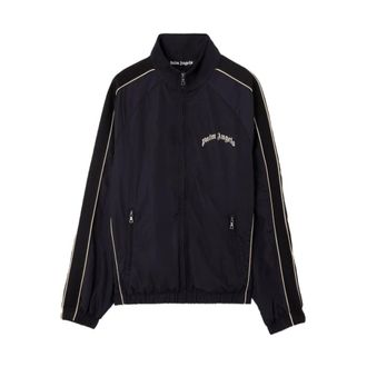 Palm Angels Homme, Vestes, Noir, Taille: M Veste coupe-vent vintage &agrave; logo incurv&eacute;
