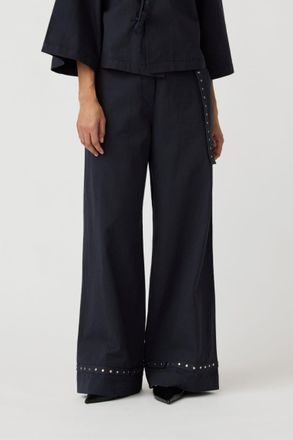 Alchemist Damen vegan Hose Moonflower Straps Navy
