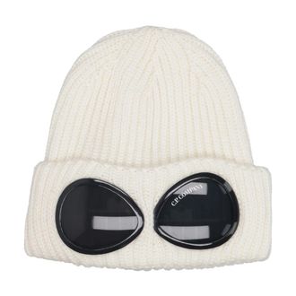 C.P. Company Extra Fine Merino Wool Goggle Beanie - - Accessories - Herren - Wei&szlig; - ONE SIZE
