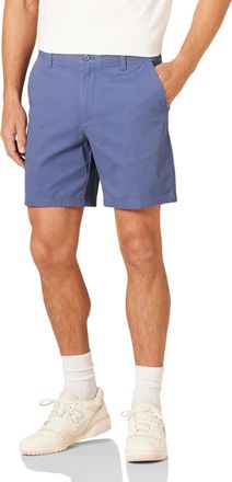 Amazon Essentials Herren 18 cm Lange Stretch-Chinohose mit schmaler Passform, Dunkelblau, 30W