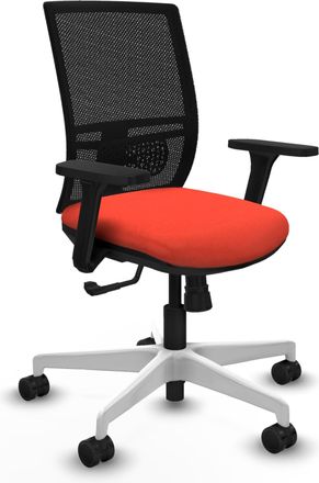 Piqueras y Crespo B&uuml;rostuhl mit 3D-Armen, h&ouml;henverstellbare Lendenwirbelst&uuml;tze, ausgestattet mit 4 Positionen und Schneidschaum, mit 65 mm Nylon-Rollen, Schwarz/Dunkelo