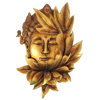 Design Toscano Wandskulptur Guan Yin Enlightened Deity, 30,5 cm, goldfarben