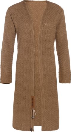 Knit Factory Luna Lange Strickjacke - Damen Strickjacke mit Wolle - Cardigan mit Hochwertige Qualit&auml;t - Grobstrickjacke f&uuml;r Damen - New Camel - 40/42