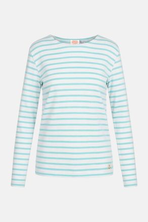 Armor Lux Streifenshirt Lesconil Wei&szlig; T&uuml;rkis Gestreift Da