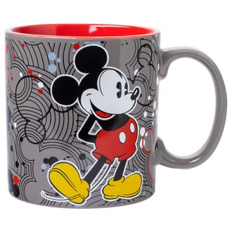 Silver Buffalo Keramik-Kaffeetasse mit Mickey Circle Logos, 590 ml