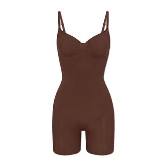 SKIMS Skims, Femme, Sous-v&ecirc;tements, Brun, Taille: 42 FR Bodysuit Mi-Cuisse Sculptant Sans Couture