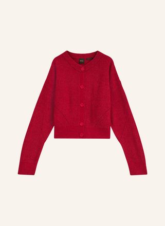 HUGO BOSS Strickjacke C_Fernard_1 Relaxed Fit rot