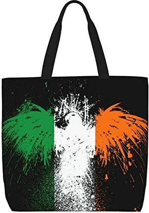 Generic Sac De Courses Irlande Drapeau Irlandais Sac Enfant R&eacute;utilisable De Grande Capacit&eacute; Sacs En Toile, Pour Shopping, &Eacute;cole, Filles, Femmes
