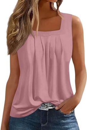 Generic Debardeur Femme Chic et &eacute;l&eacute;gant Chemisier sans Manche D&eacute;bardeur Crop Top Ete Haut Chic et Elegant Caraco Vetement Femme Tee Shirt sans Manche Fluide A