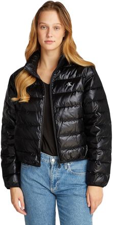Calvin Klein Damen Pufferjacke Down Shine Glänzend, Schwarz (Ck Black), XL
