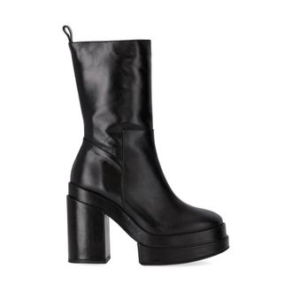 Paloma Barcel&oacute; Schwarzer Lederstiefel mit quadratischer Spitze - - Shoes - Damen - Schwarzk - 40 EU