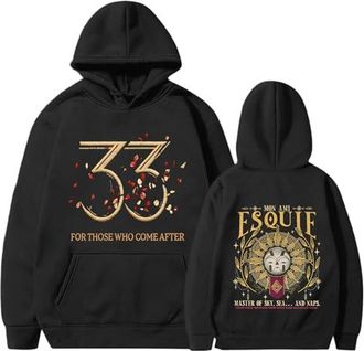 Generic Sweat &agrave; capuche unisexe Expedition 33 Clair Obscur, imprim&eacute;, grande taille, pour les fans du jeu. 02-Noir S