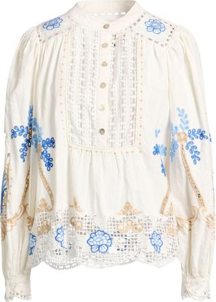 Farm Rio ROMANTIC RICHILIEU OFF-WHITE BLOUSE