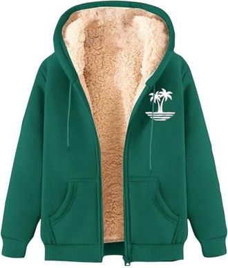 Generic Veste polaire Sherpa pour femme pour manteau en peluche confortable, doublure en polaire tendance, sweat-shirt à capuche épais et chaud, vêtement dext