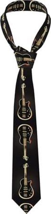 Generic Cravate DAffaires Guitare Noire R&eacute;glable Tie Fine Cravates Homme Pour Affaires &Eacute;v&eacute;nements Mariage