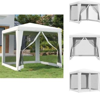 vidaXL Vidaxl - Tente de r&eacute;ception 4 parois lat&eacute;rales en maille 2,5x2,5 m Blanc - Tente De R&eacute;ception - Abri Ext&eacute;rieur - Parasol - F&ecirc;te - Mariage
