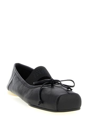 Maison Margiela Womens Black Calfskin Ballet Flats