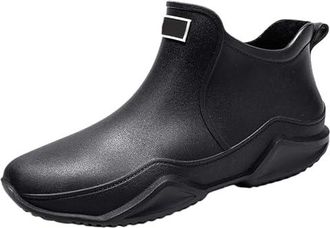 Generic Chaussures de pluie d&eacute;contract&eacute;es pour homme et femme - Bottes courtes - Mode ext&eacute;rieure - Chaussures d&eacute;contract&eacute;es l&eacute;g&egrave;res pour homme, Noir, 37 1/3 E