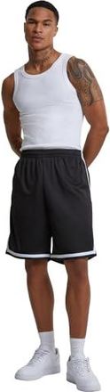 Urban Classics Short Stripes Mesh Homme Short Noir/Blanc XXL 100% Polyester Regular/Coupe Standard
