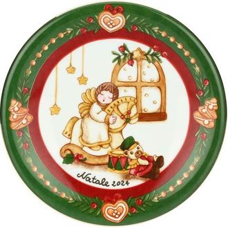 Thun Dessertteller aus Porzellan, Kollektion Weihnachtsüberraschungen, limitierte Auflage, 2024, Geschenkidee zu Weihnachten, Ø 19,3 cm