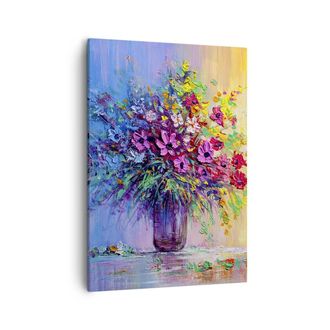 Arttor Bilder auf Leinwand Blumen Vase Leinwandbild mit Rahmen 50x70cm Wandbilder Dekoration Wohnzimmer Schlafzimmer K&uuml;che Deko Gro&szlig; Wanddeko Bild Wand Kunst