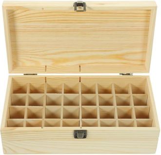 Cabilock 32trous Bo&icirc;te De Rangement Bois pour Bouteilles Huiles Essentielles Organisateur Portable Et Pratique pour Voyage Et Aromath&eacute;rapie