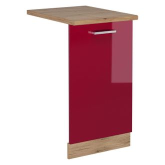 Vicco Panneau de lave-vaisselle R-Line, Rouge bordeaux Haute brillance, 45cm, pt Ch&ecirc;ne Vicco