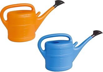 Kova&T 2X Gießkanne 10L ORANGE + HELLBLAU + 1x KÜHLSCHRANKMAGNET! Giesskanne Kunststoff für groß & klein Garten & Zimmerpflanzen Gießkannen Gieskanne Gieskan