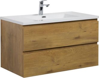 Badplaats Meuble de salle de bain Angela 90 cm lavabo Chene - Armoire de r