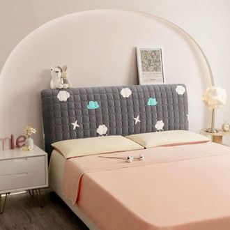 Generic Dicke Cartoon Bettkopfteil Bezug f&uuml;r Full Queen Cal King Steppdecke Kopfteil Bezug Staubschutzh&uuml;lle f&uuml;r Heimdekoration Wei&szlig;e Wolken Zwillingspaar: 100