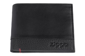 Zippo Geldbörse - Leder - Schwarz - Kleines Portemonnaie für Damen und Herren - Portmonee mit RFID-Schutz - Ideal für Karten und Scheine