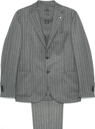 Luigi Bianchi Mantova Anzug mit Nadelstreifen - Grau