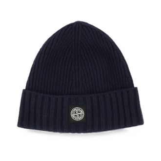 Stone Island Logo Patch Beanie - - Accessories - Herren - Blau - L