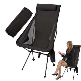 Generic Campingstuhl, Klappstuhl f&uuml;r den Au&szlig;enbereich, robuster Klappstuhl - humanisiert, leicht, mit Aufbewahrungstasche, Kissen, Seitentasche f&uuml;r Camping un