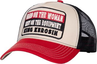 King Kerosin Herren Trucker Mesh Cap Mit Patch &middot; Retro Snapback Kappe Mit Netzeinsatz, Gebogenem Schirm & Verstellbarem Verschluss &middot; Atmungsaktiv & Stylisch Hard O