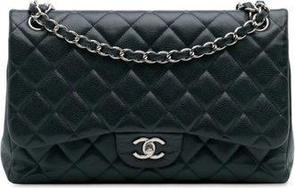 Chanel Hobo Bags - Jumbo Classic Caviar Double Flap - Gr. unisize - in Blau - für Damen