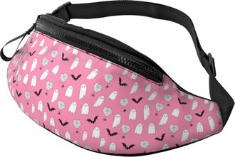 Generic Umh&auml;ngetaschen Stylisch H&uuml;fttaschen Pink Ghost Halloween Multifunktionale Handytasche Tasche F&uuml;r Reisen Herren Aktivit&auml;ten 14X35Cm