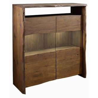 Massivmoebel24 Highboard Akazie 131x45x147 braun lackiert pure acacia 205