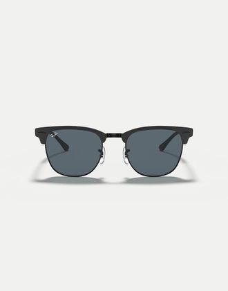 Ray-Ban Clubmaster - Lunettes de soleil à verres bleus - Noir