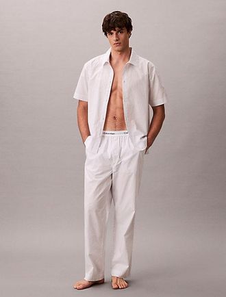 Calvin Klein Pyjama-hose Aus Baumwoll-popeline - Silver Haze - Herren - XL