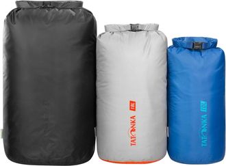 Tatonka Packbeutel Dry Sack Set 3 (10l / 18l / 30l) - DREI wasserdichte Packsäcke mit Rollverschluss und Steckschließe - Aus recyceltem Polyester - 10, 18 und