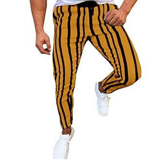 Generic Pantalon ray&eacute; noir et blanc pour homme, pantalon de costume, pantalon de jogging, coupe ajust&eacute;e, confortable, streetwear, randonn&eacute;e, affaires et loisi