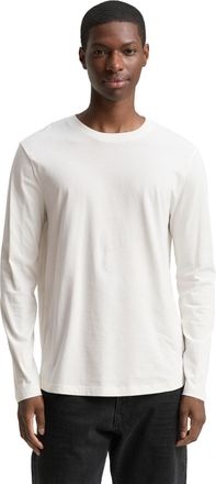 Tom Tailor Herren 1048962 Basic Langarmshirt aus Baumwolle, 12906-Wool White, XL