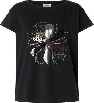 More & More Kurzarmshirt modernes Kurzarmshirt, Paillettenapplikation
