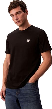 Calvin Klein Herren T-Shirt Kurzarm Badge Jersey Classic Tee aus Baumwolle, Schwarz (Black), XXL