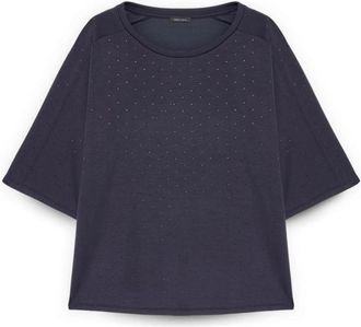 Fiorella Rubino Femme, Tops, Bleu, Taille: 40 FR SweaT-shirt avec appliqu&eacute;s lumineux