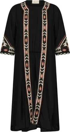 Cream Femme, Blouses et Chemises, Noir, Taille: ONE Size Kimono Noir avec Détails Brodés