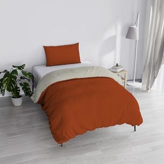 Italian Bed Linen Beauty Plus Fine 50 den Matte Solid Color 1 Paar Bettbezug-Set, nat&uuml;rliche Farbe, Baumwolle, ERD/Creme, Einzelbett