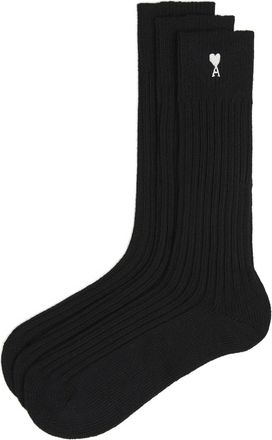 Ami Lot de trois chaussettes Ami De Coeur noires